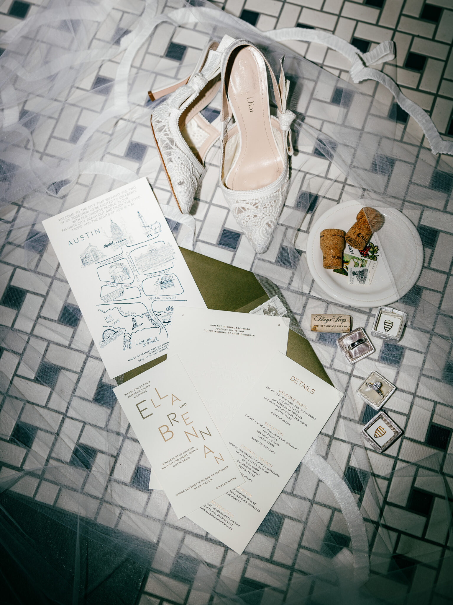 Wedding flat lay details explained - Showit Blog